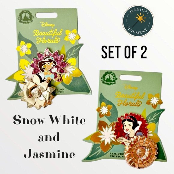 Disney | Accessories | Set Of 2 Disney Parks Beautiful Florals Princess ...